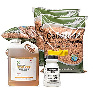 Cedarcide Outdoor Lawn and Garden Kit (Large) Includes PCO Choice Cedar Oil Bug Killing Concentrate Gallon and Pure Cedar Granules | PCO Kills and Repels Fleas, Ants, Mites, & Mosquitoes