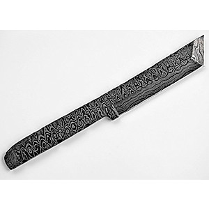 Whole Earth Supply Damascus High Carbon Steel Tanto Hunting Blank Blade Knife Knives Japanese Samurai Custom Making