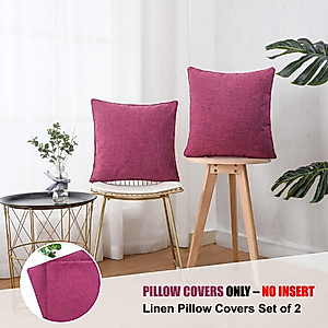 HPUK Decorative Throw Pillow Covers Set of 4 Couch Pillows Linen Cushion Cover for Couch Sofa Living Room, 18"x18" inches, Light Brown