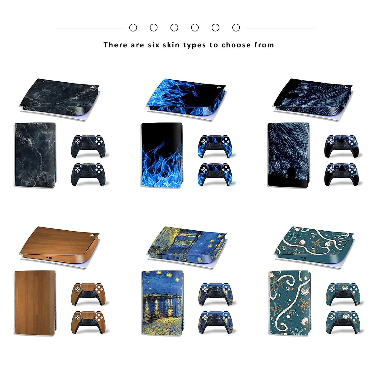 PS5 Skin Digital Edition Console and Controller, PS5 Stickers Vinyl Decals for Playstation 5 Console and Controllers, Digital Edition (Flame)