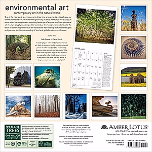 Environmental Art 2024 Wall Calendar: Contemporary Art in the Natural World | 12" x 24" Open | Amber Lotus Publishing