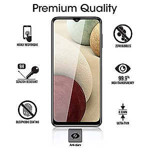 [2 Pack] for Samsung Galaxy A12 / A13 / A32 5G / A42 / A03S / A03 / A02S / A02 Screen Protector, Anti Spy Privacy Screen Protector Tempered Glass Film, 9H Anti Scratch No Bubble Easy Install - Black