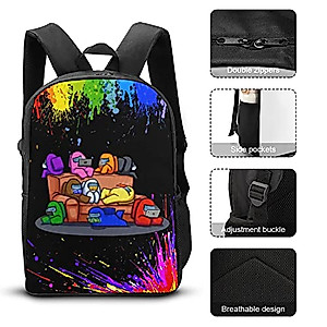 Val Pasco 17 inches Adult Large-capacity Shoulder Bag,Printed Multifunctional Convenient Backpack,Suitable for Travel, Summer Camp, Mountain Climbing