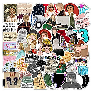 50PCS Swift Taylor Stickers Swift Female Pop Singer Decal Decorate Laptop Garage Door Fridge Guitar Car Scrapbook Skateboard Suitcase Motorcycle Snowboard
