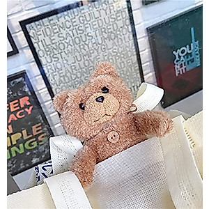 Joyleop Plush Bear Case for Airpods 1/2, Stuffed Animal Soft Fluffy Furry Fur Fuzzy Cute Cartoon Fun Funny 3D Design Kids Girls Boys Cover, Kawaii Cool Character Unique Air pods Cases for Airpod 1&2