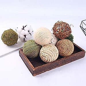 CIR OASES 9pcs 3.5Inch Fall Decorative Ball Orb Rattan Ball Rattan Woven Orbs Spherical Bowl and Vase Filler for Home Party Wedding Display Decor Props