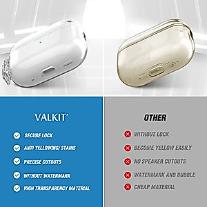 Valkit Compatible Airpods Pro 2 Case Clear with Lock, Shockproof AirPods Pro 2nd/1st Generation Case Soft Transparent Protective Cover with Lanyard iPods Pro 2 Skin for Airpods Pro 2nd/1st Gen