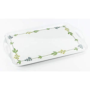 Reston Lloyd Melamine Serving/Ottoman, Rectangular Tray, Secret Garden