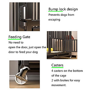 Dog Kennel Large, 50" Heavy Duty Dog Crate,Robust Stable Dog Kennel,Suitable for High Anxiety Escape Proof Dog Crate, Large Dog Crate,Dog Crate with Locking Wheels and Removable Tray,Black