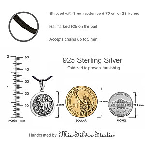 Pisces Zodiac Sign Pendant Necklace 925 Sterling Silver Horoscope Medallion Coin Choker Charm Constellation Astrology Jewelry for Women Men (Pisces (Feb 19 - Mar 20))