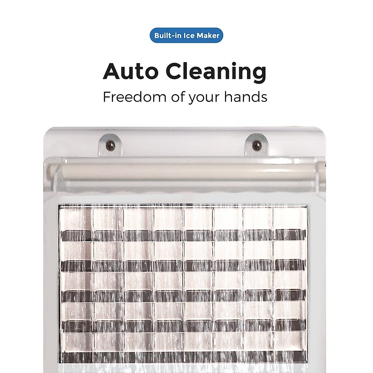 Watoor Undercounter Commercial Ice Machine Built-in Ice Maker with Internal Drain Pump,Reversible Door, Auto Self-Cleaning 80lbs / 24hrs