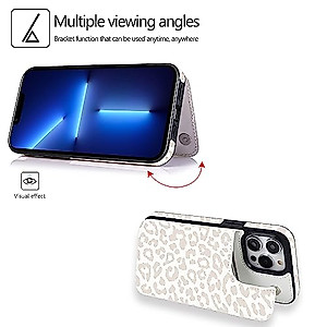 uCOLOR Compatible with iPhone 13 Pro Wallet Case with Card Holder Slots Marble Flip Leather RFID Kickstand Phone Wallet Cover for Women and Girls 6.1“ (Leopard, iPhone 13 Pro 6.1")