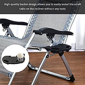 Table Tray Cup Holder Clip on Side Phone Snack Tray  for Sun Lounger Chair, Sun Lounger Tray, Camping Picnic Chair Tray