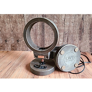 Wooden table lamp LWB, handmade steampunk author's design solid wood brass aged wood vintage rustic