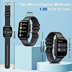 Motast Smart Watch for Men Women, 1.69" Touch Screen Fitness Tracker Watch 8 Sport Modes Smartwatch with Heart Rate and Sleep Monitor, IP68 Waterproof Pedometer Activity Tracker for Android iOS