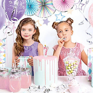 DAJISI 2.95 Inch Birthday Candle for Cake, Pink Birthday Candles Number Candles for Birthday Cakes with Crown Large Sparkler Candles for Cake Topper Decoration (Pink Crown 5)