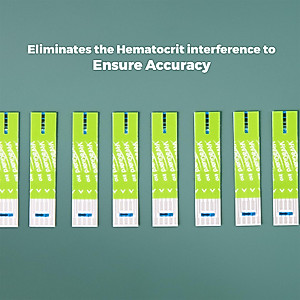 Vivaguard Ino Blood Glucose Test Strips for Diabetes - 100 Counts Accurate Diabetic Test Strips for Monitoring Blood Sugar - Compatible with Vivaguard Ino Glucometers Only, Green
