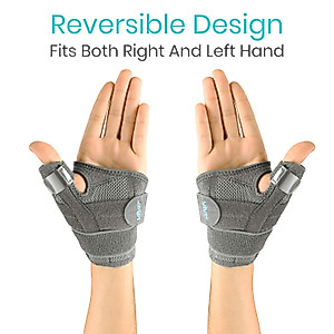 Vive Thumb & Wrist Brace for Right or Left Hand - Spica Splint Brace for Carpal Tunnel, Tendonitis, & Arthritis in Hands or Fingers - Compression Support for Women Men - Stabilizer Relief for Bowling