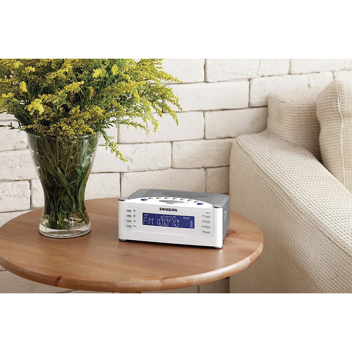 Sangean All in One Weather Atomic AM/FM Dual Alarm Clock Radio with Large Easy to Read Backlit LCD Display