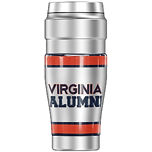 THERMOS University of Virginia OFFICIAL Alumni STAINLESS KING Stainless Steel Travel Tumbler, Vacuum insulated & Double Wall, 16oz