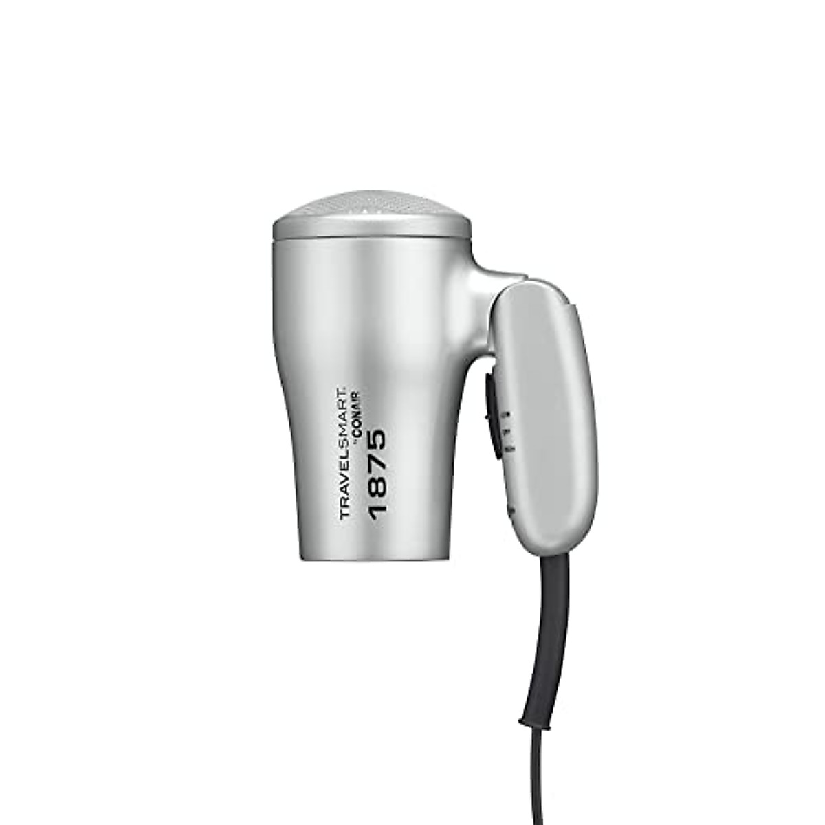 Conair 1875 Watt Compact Dual Voltage Travel Hair Dryer with Folding Handle, Grey