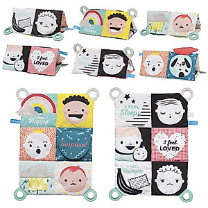 Baby Steps Tummy Time Mirror Toys 0-6 Months Crinkle Baby Book High-Contrast Toys Teether Toy Newborns and Infants 0-6 Months Brain Development Montessori Newborn Sensory Toys for Boys Girls Gifts