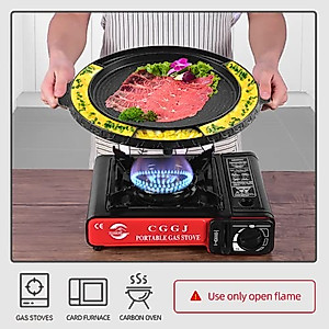 MILANGE Korean BBQ Grill Pan 14.17" Non-stick Medical Stone Coating Surface Barbecue Grill plate Smokeless Stovetop Scratch-Resistant Multi Pan for Indoor and Outdoor Use