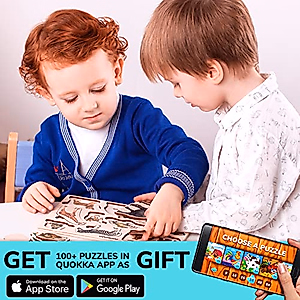 Wooden Puzzles for Toddlers 1-3 – 3 Toddler Puzzles Ages 2-4 by QUOKKA – Montessori Animal Toy Puzzles for Kids Ages 3-5 Year Old – Wood Toy Learning Realistic Animals for Boy and Girl