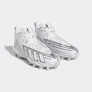 adidas Freak Spark 23 Molded Football Shoe, White/White/Silver Metallic, 2.5 US Unisex Little Kid