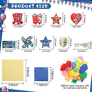 Zonon 27 Pieces 4th of July Suncatcher Craft for Kids Suncatcher Paper Kit Patriotic Suncatcher Craft Independence Day Window Stained Glass Suncatchers for Window DIY Art Activities Party Decoration