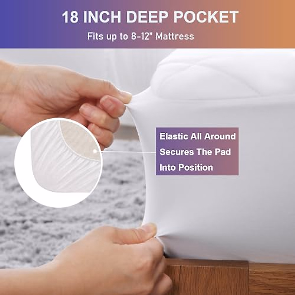 Heated Mattress Pad California King Size,Dual Control Electric Mattress Pad with 10 Heat Settings Controller and 1-12 Hours Auto Shut Off, Electric Bed Warmer with 8-21" Deep Pocket