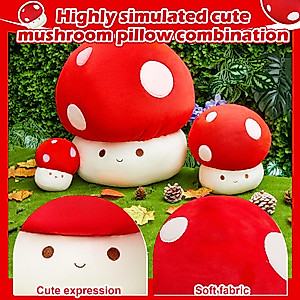 Shappy 3 Pcs Plush Mushroom Pillow Set 15.7" 9" 4.7" Cute Mushroom Stuffed Animal Mushroom Plushie Mushroom Plush Room Decor Gift for Christmas Birthday Bedroom Decor