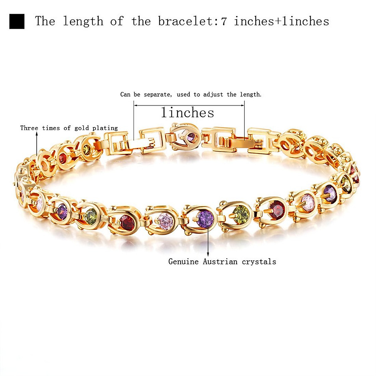 Women Bracelets, 18K Multi-Gemstone and Diamond Tennis Bracelet Gold Heart Bracelets for Women (Diamond Bracelet)