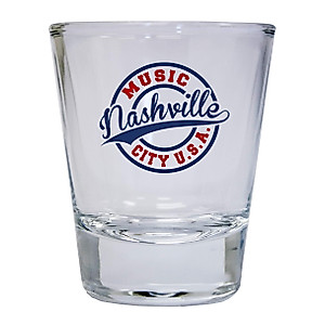 Nashville Tennessee Music City Trendy Souvenir Round Shot Glass