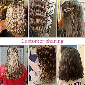 3 Barrel Curling Iron-Dual Voltage Hair Crimper,1 Inch Ceramic Tourmaline with Temperature Adjustable Hair Waver Style Tool(Pink)