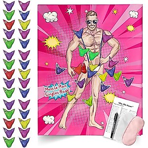 SUNALETTA Bachelorette Party Games, Pin The Pants on The Hunk Bridal Shower Games for Bachelorette Girls Night Wedding Shower Engagement Funny Games 30 Guests