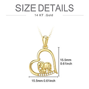 Rikelus 14K Gold Panda Bear/Cow/Dolphin/Koala Bear/Elephant Necklace for Women Girls,Birthday Anniversary Jewelry Cute Animal Gift for Mom Wife Girlfriend Grandma Daughter 16"-18"