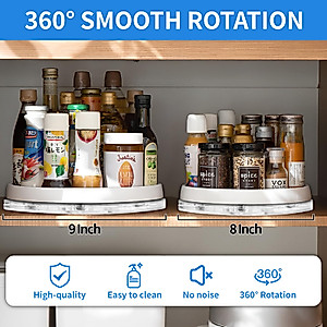 TamBee 2PC 6 inch Lazy Susans Turntable Organizer White Acrylic for Spice Rack Table Cake Kitchen Pantry Decoratin