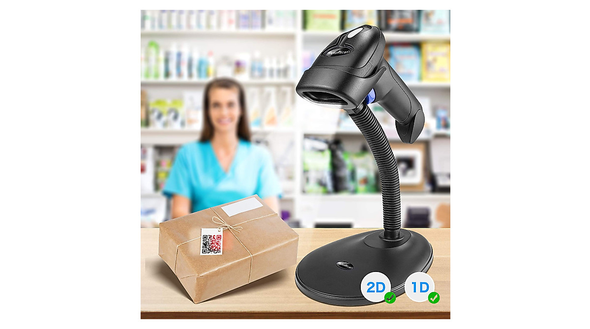 Wireless 1D & 2D Barcode Scanner with Stand | Fast & Reliable