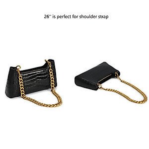 Xiazw 26 Inch Chic Metal Purse Chain Strap Handle Shoulder Straps Replacement Charms for Bag Handbags (Old Gold)