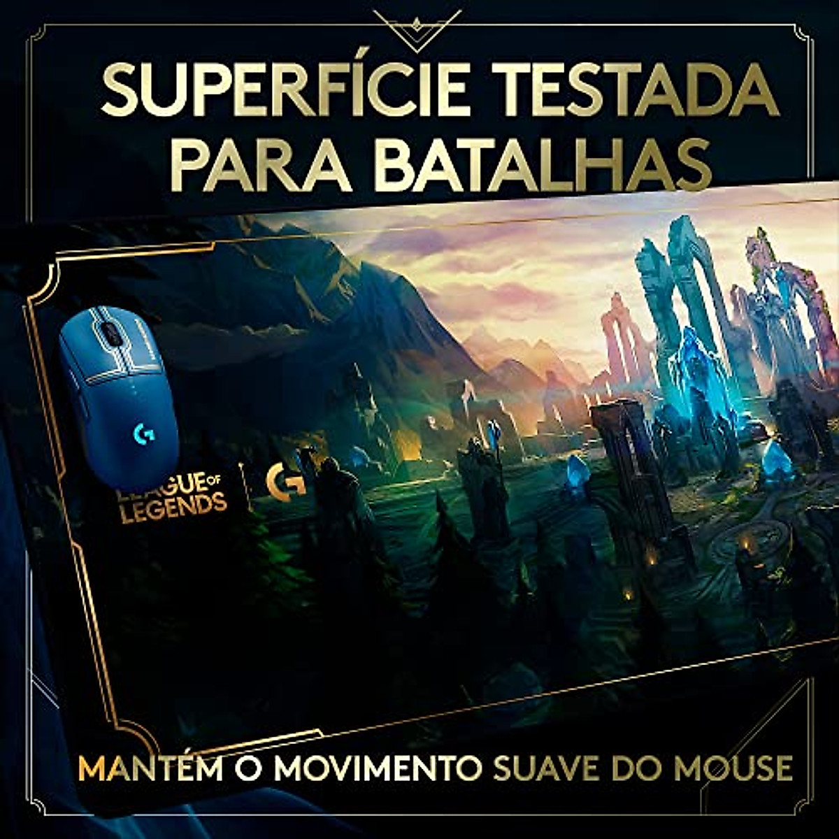 Logitech G840 XL Cloth Gaming Mouse Pad - 0.12 in Thin, Stable Rubber Base, Performance-Tuned Surface, Official League of Legends Edition