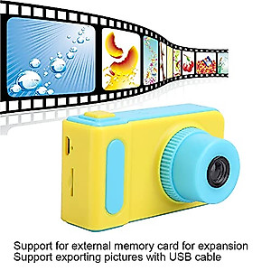 Kids Digital Dual Camera, HD Digital Video Camera Toy Little Kids, for Leisure and Entertainment for Kids for More Creative Ways(Blue (no Memory Card))