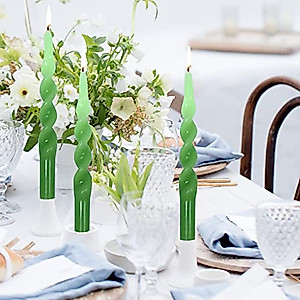 Spiral Taper Candle Dinner Candle Set 10 Inches Twisted Candlesticks 2 Color Handmade Dripless Candles Sticks for Wedding Celebration Anniversary Christmas Church