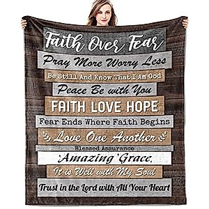 Christian Gifts for Women - Religious Gifts for Women Men - Inspirational Gifts for Women - Mothers Day Fathers Day Bible Verse Gifts Christmas from Daughter Son, Throw Blankets 60x50 Inch