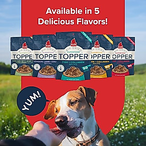 PLATO Pet Treats Air Dried Dog Food Topper, Dog Food Topper, Fish and Collagen Recipe, Superfood, Grain Free, Made in The USA, 12oz