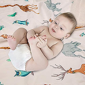 Pro Goleem Sherpa Minky Baby Blanket Woodland Printed Fuzzy Warm Soft Fleece Receiving Blanket for Newborn Infant Toddler Plush Microfiber Blanket for Crib Stroller Carseat Boys Girls Gift, 30''x40''