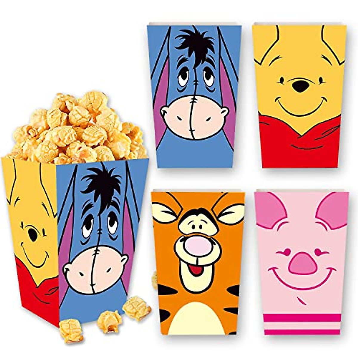 20Pcs Cute Bear Cartoon Popcorn Boxes,Cute Bear Theme Cartoon Birthday Decorations Supplies