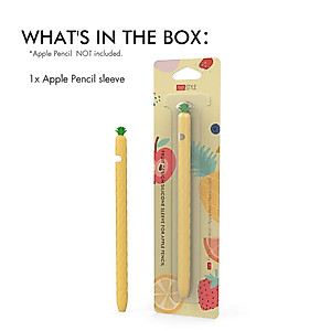 AhaStyle iPencil Case Sleeve Cute Fruit Design Silicone Soft Protective Cover Accessories Compatible with Apple Pencil 1st Generation (Yellow)