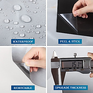 FunStick Grey Gold Marble Peel and Stick Floor Tile 12 x 12 Inch 15 Pack Self Adhesive Vinyl Flooring Peel and Stick Tiles for Floor Waterproof Kitchen Bathroom Bedroom Removable Floor Tile Stickers