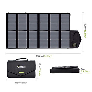 GIARIDE Foldable Solar Panel USB/DC Solar Panel Charger 18V Portable Solar Panel 80W for Laptop Solar Battery Charger for Camping Portable Solar Panels for Rv Portable Solar Charger for Car Battery
